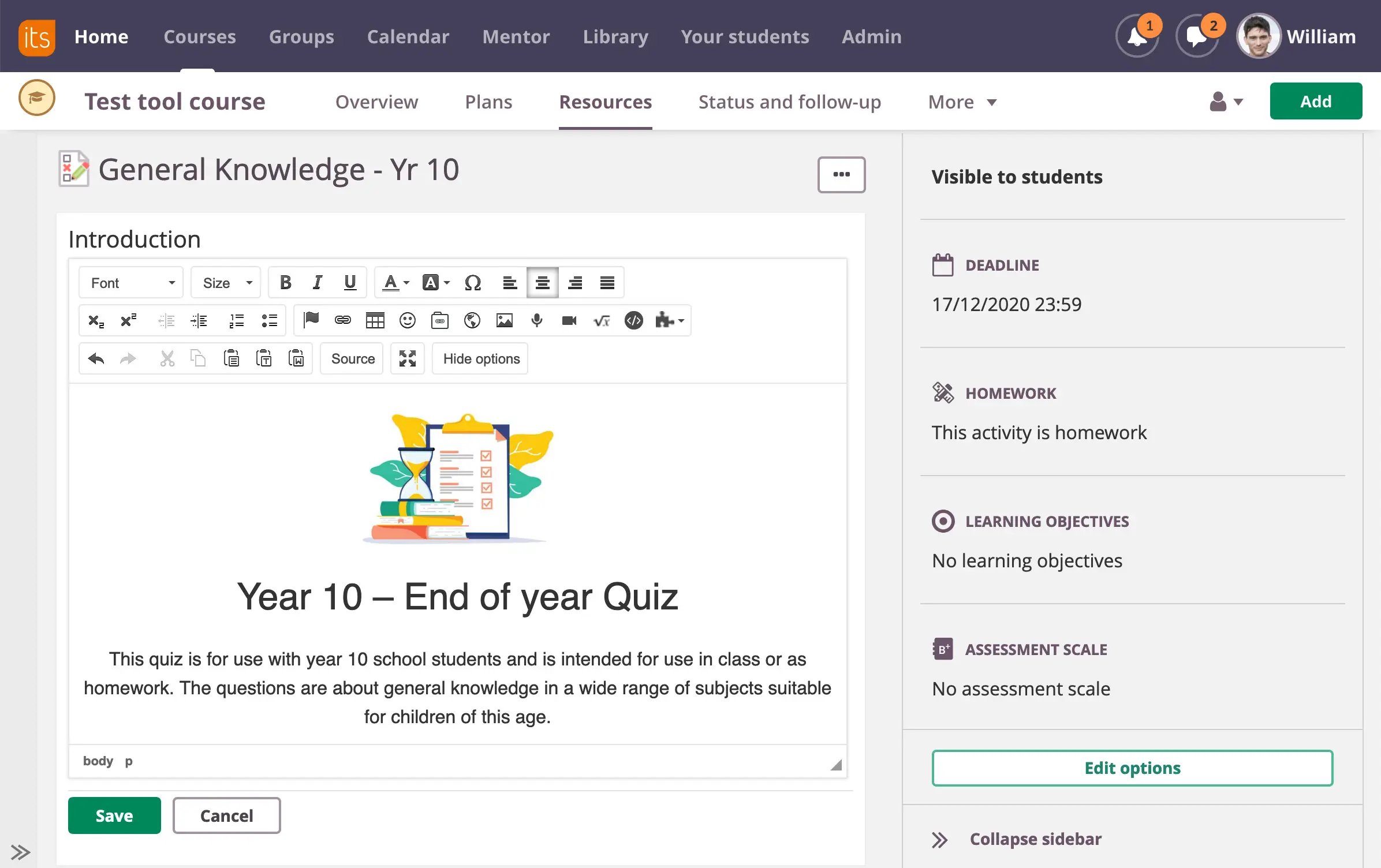 Bewertung - itslearning